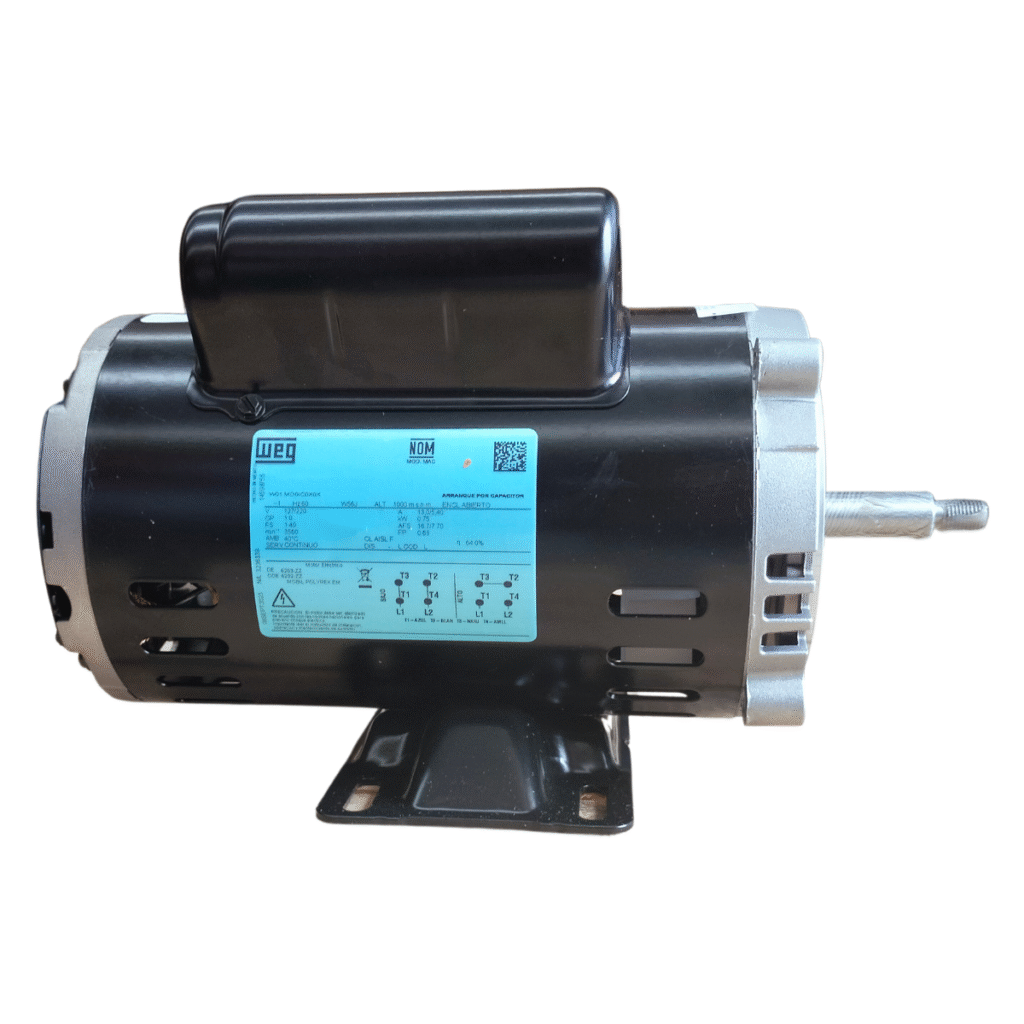 MOTOR MONOFASICO 1HP 2P W56 127/220V BRIDA C/USO BOMBA LÁM.ROL ODP – CMI